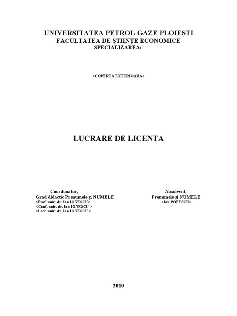 Model Licenta | PDF