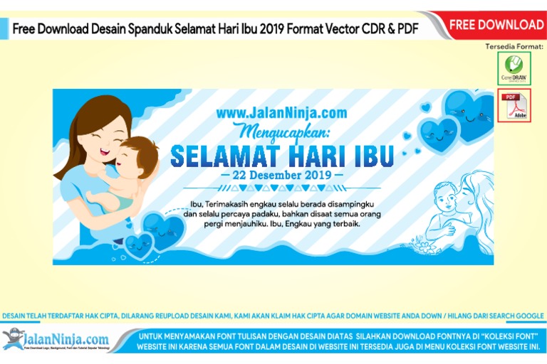 Free Download Desain Spanduk Selamat Hari Ibu 2019 Format Vector CDR & PDF | PDF