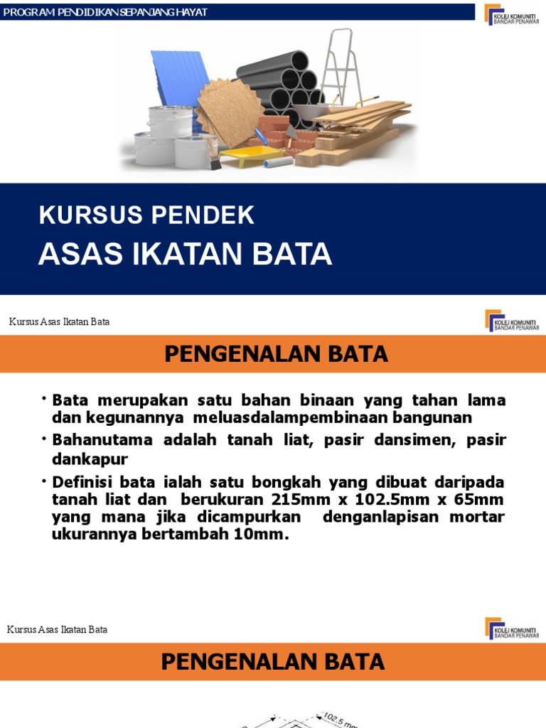 Nota Kursus Asas Ikatan Bata | PDF