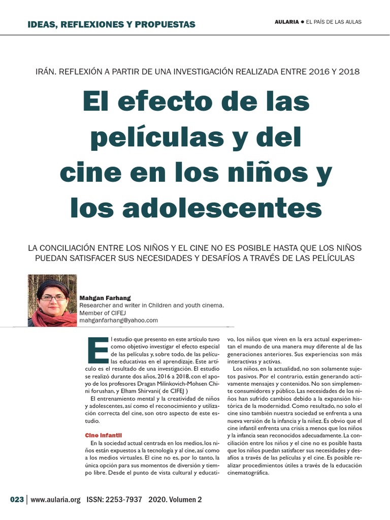 El Efecto de Las Peliculas y Del Cine en Los Niños y Adolescentes | PDF ...