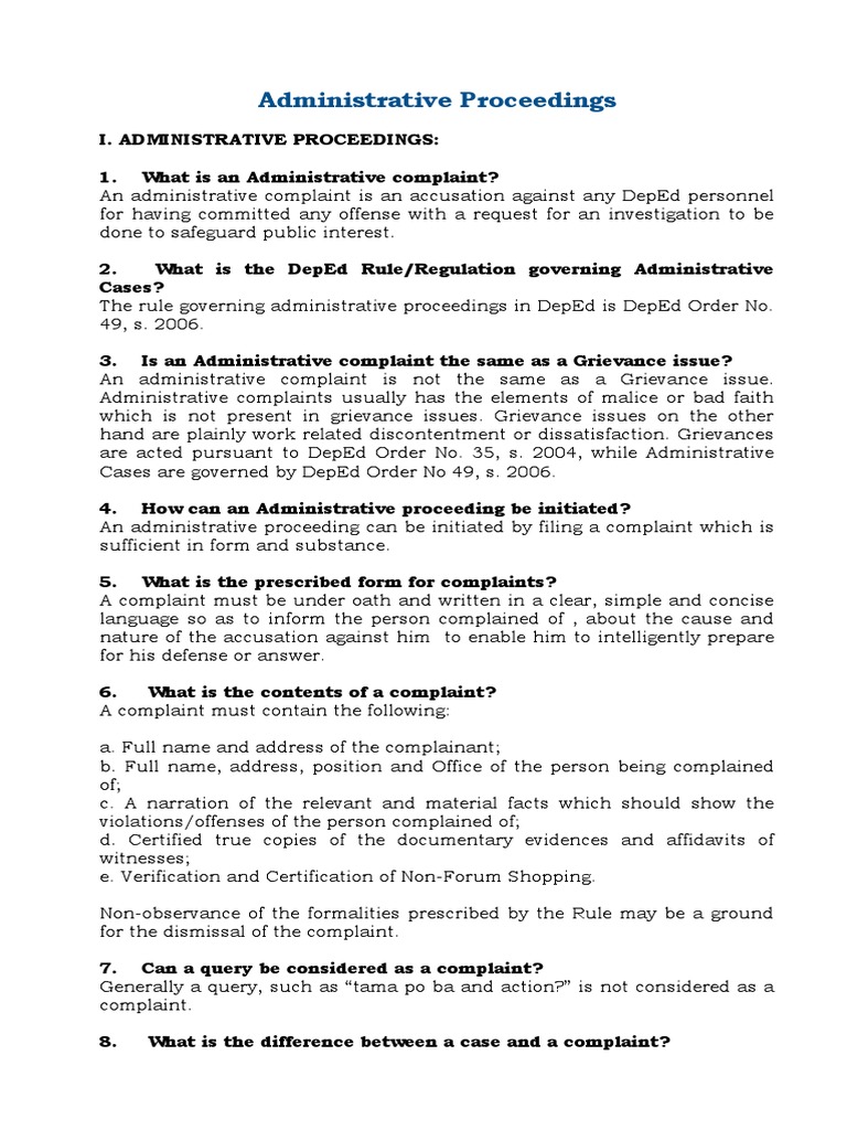 Administrative Proceedings | Download Free PDF | Complaint | Debt