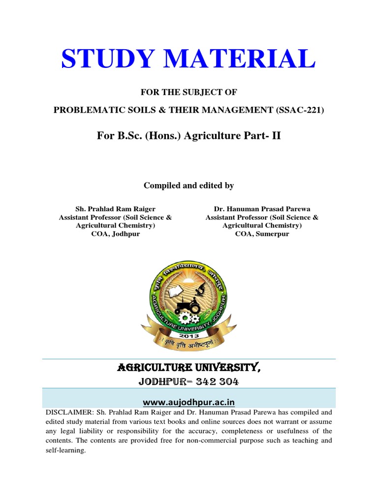 SSAC-221 - Problematic Soils and Their Management - Sh. Prahlad Ram Raiger & Dr. Hanuman Prasad ...