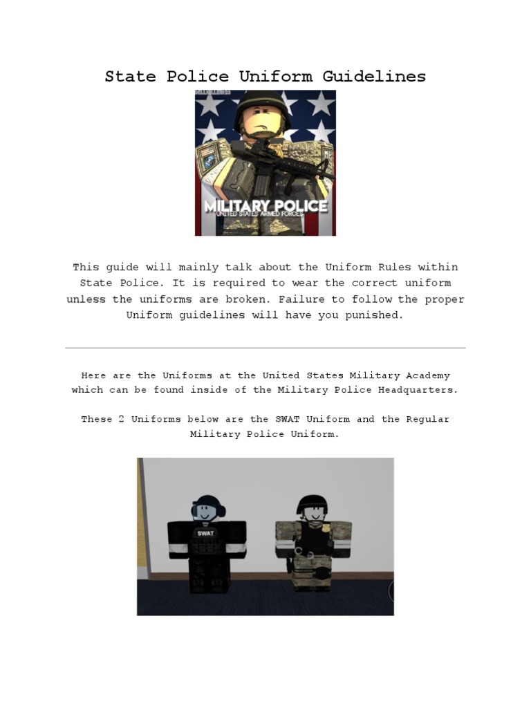 State Police Uniform Guidelines | PDF