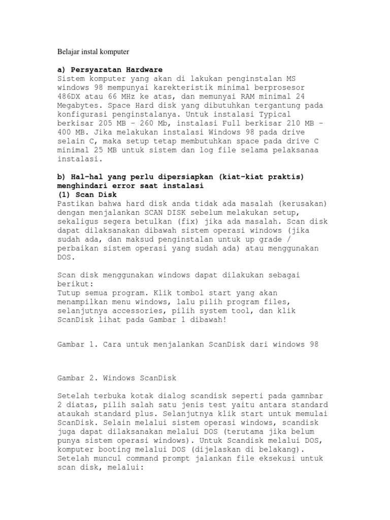 Panduan Instalasi Windows 98 | PDF | Game & Aktivitas