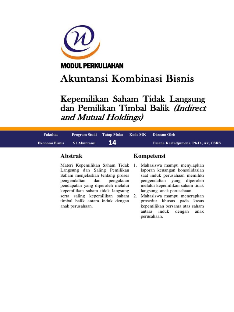 Modul AKB-9. Indirect and Mutual Holdings | PDF