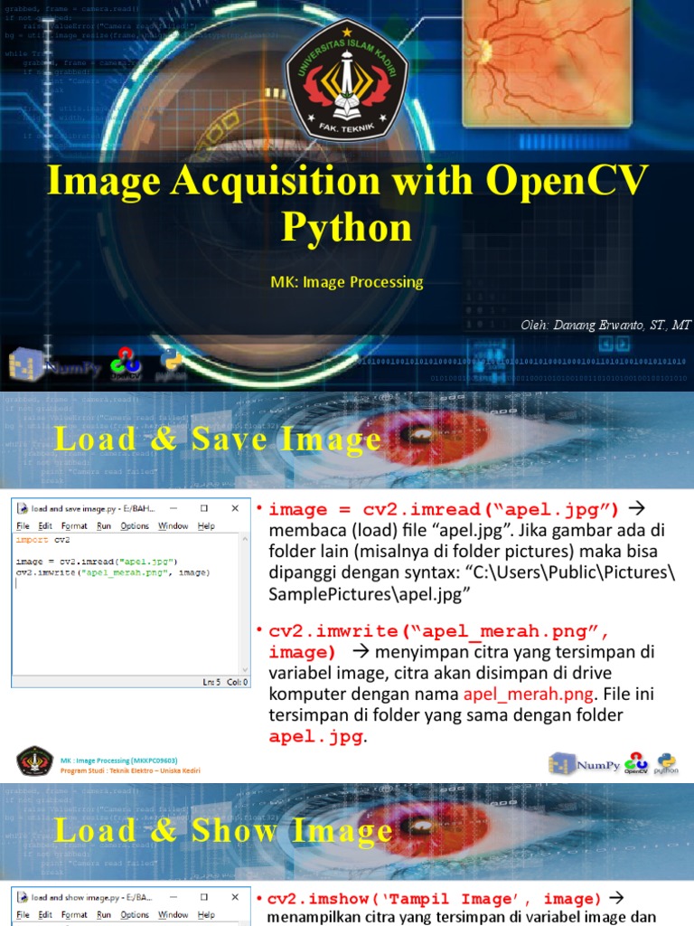 02 Image Acquisition With OpenCV Python | PDF | Image Processing | Film ...