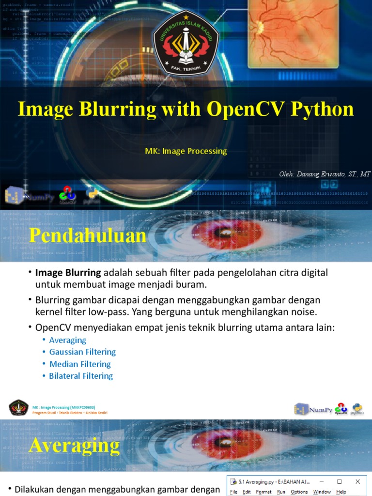 05 Image Blurring With Opencv Python Pdf Teaching Methods And Materials Computers