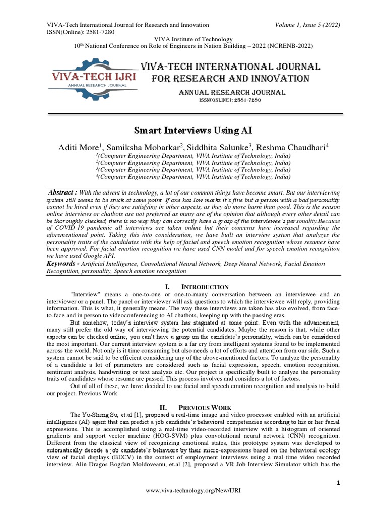 Smart Interviews Using AI | PDF | Deep Learning | Artificial Intelligence