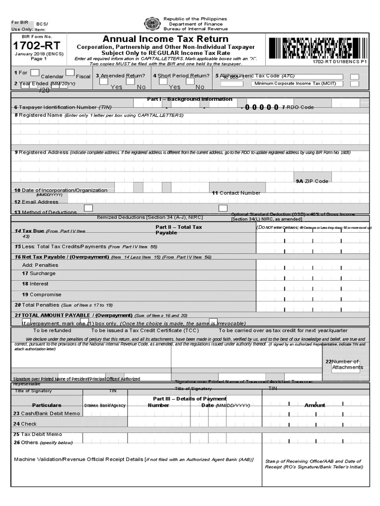 1702-RT-Jan-2018-ENCS-Final-v3-converted | PDF | Tax Deduction | Income Tax