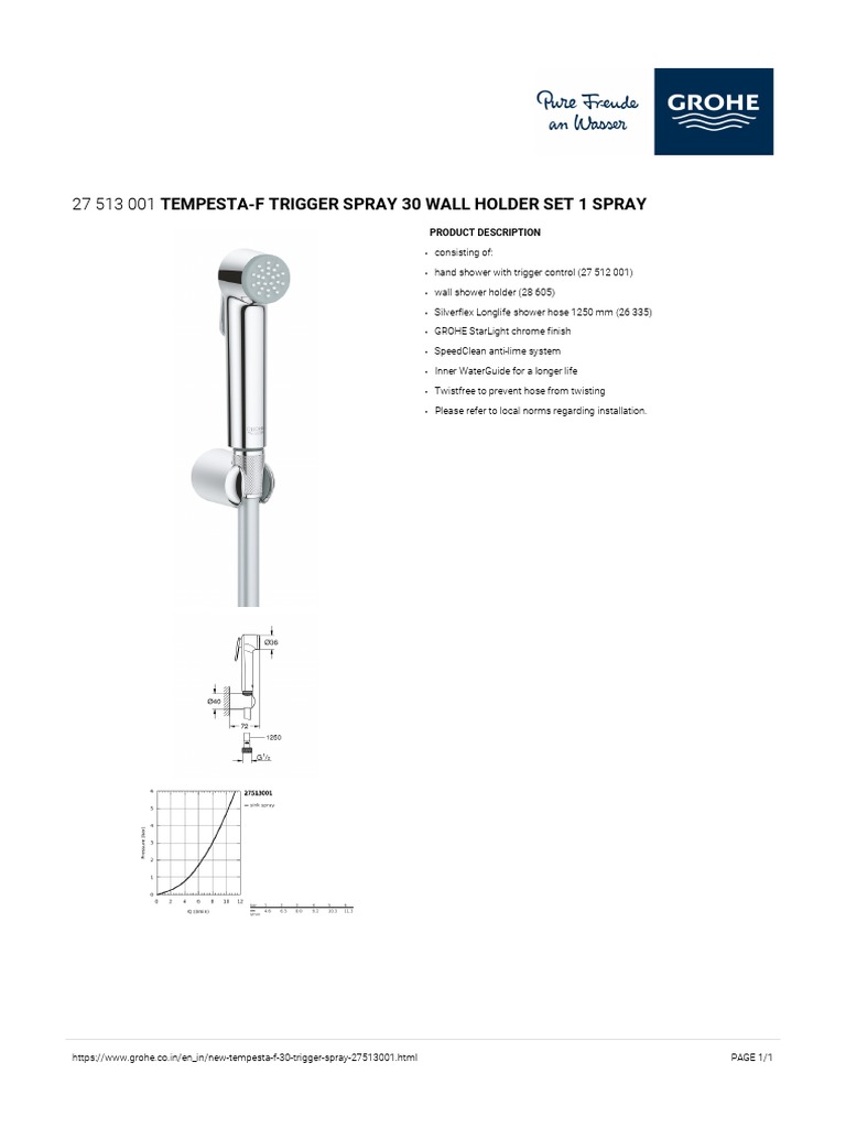 GROHE Specification Sheet 27513001 | PDF