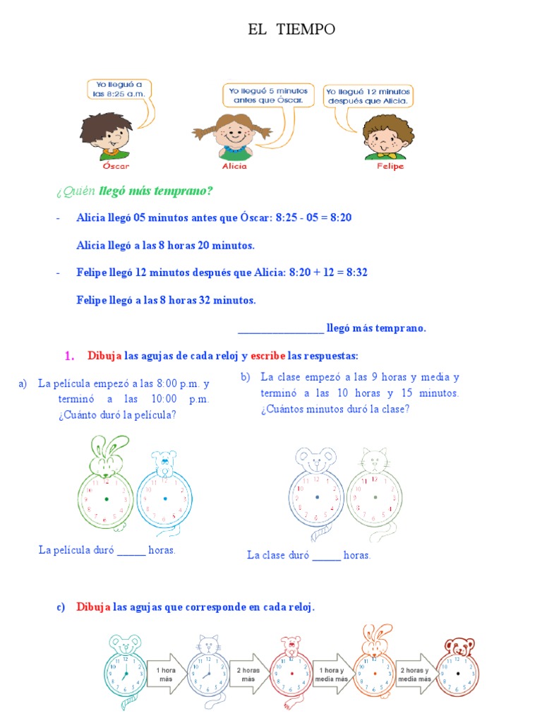 Fichas Del Tiempo | PDF | Artes del Lenguaje y Comunicación | Hogar ...