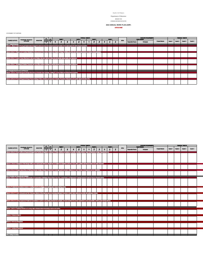 2022 AIP For Schools Template | PDF | Curriculum | Monitoring And ...