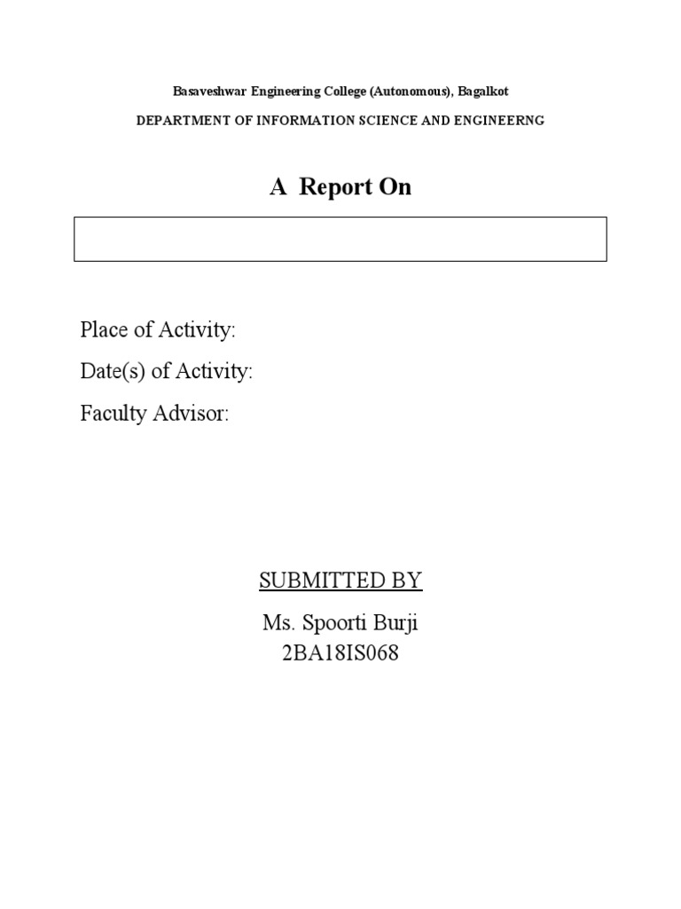Activity Points Report Cover Page | PDF