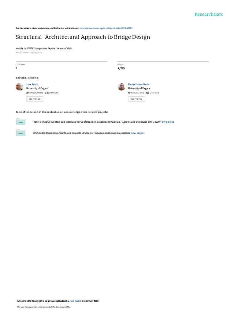 Structural ArchitecturalApproachtoBridgeDesign | PDF | Bridge | Transport