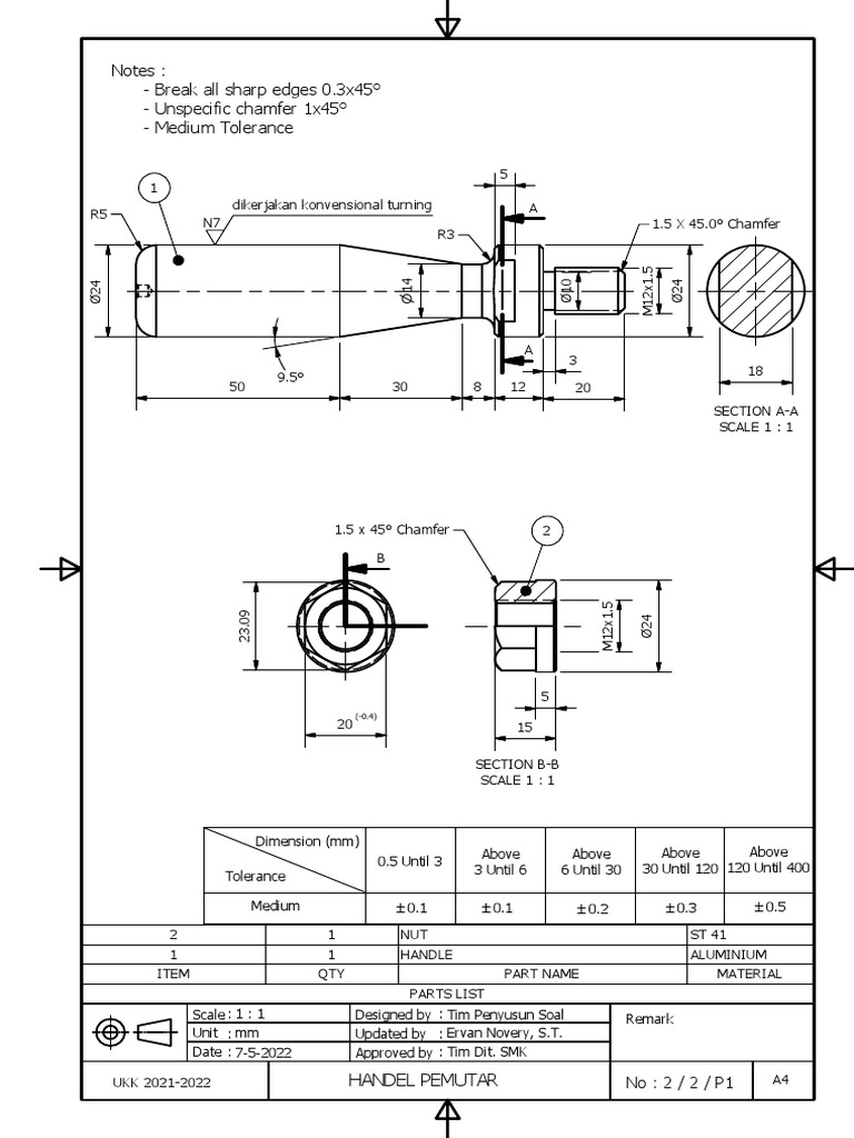 Notes: - Break All Sharp Edges 0.3x45 - Unspecific Chamfer 1x45 ...