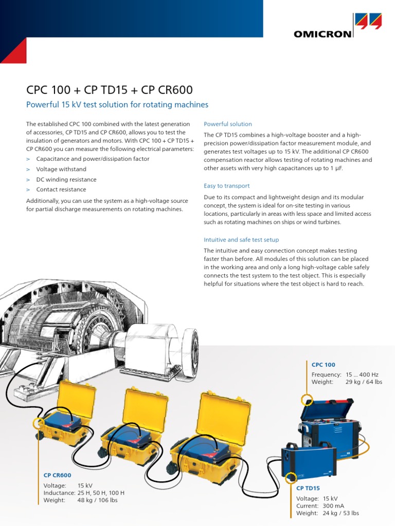 CPC 100 + CP TD15 + CP CR600: Powerful 15 KV Test Solution For Rotating ...