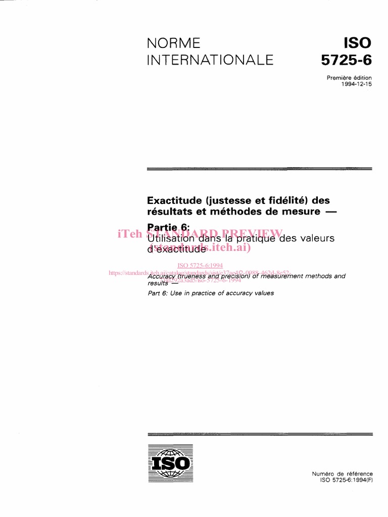 Utilisation des valeurs d'exactitude ISO 5725-6 | PDF | Organisation ...