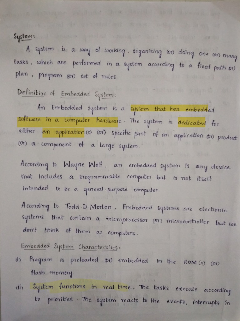 unit 1 es&iot | PDF | System On A Chip | Embedded System