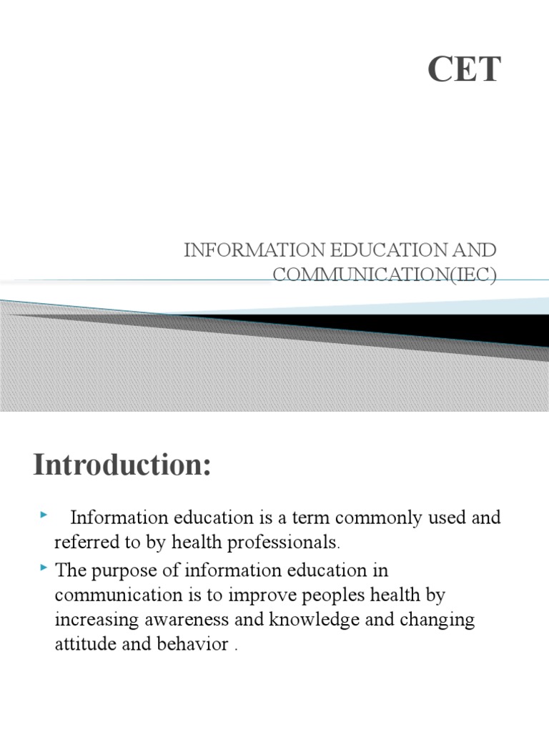 Information Education and Communication (Iec) | PDF | Health Education ...