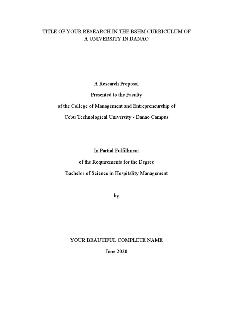 Research Proposal Format of CTU HM Dept | PDF | Statistics | Science