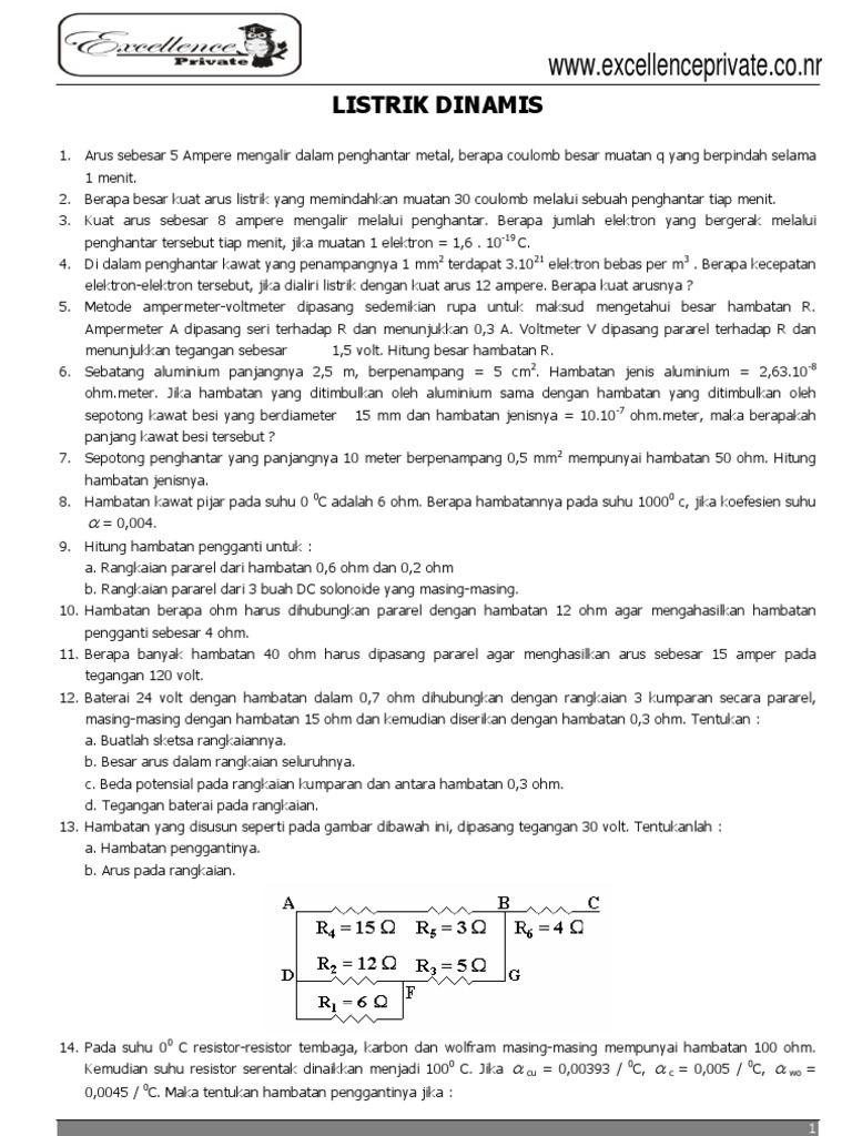 Latihan Soal Listrik Dinamis | PDF