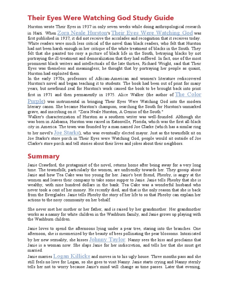 Their Eyes Were Watching God Overview | PDF