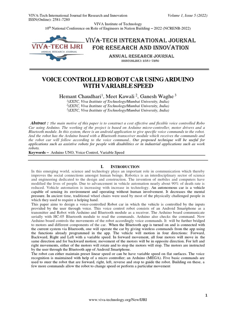 Voice Controlled Robot Car Usingarduino Withvariablespeed | PDF | Arduino | Bluetooth