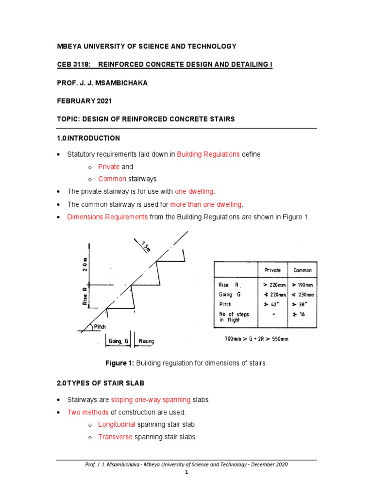 Reinforced Concrete Stair Design Guide | PDF | Stairs | Architectural ...