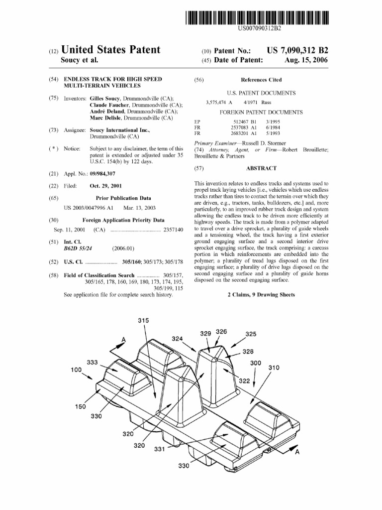 US7090312Endless Track For High Speed Multi-Terrain Vehicles | PDF ...