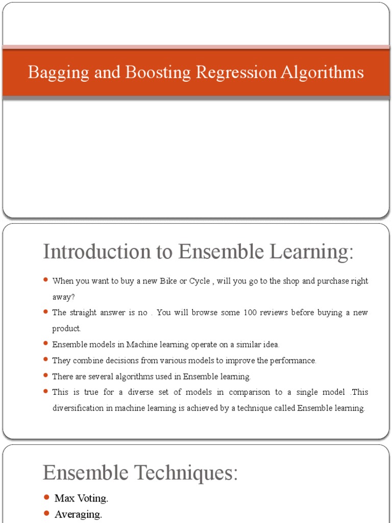 Bagging and Boosting Regression Algorithms | PDF | Cybernetics ...