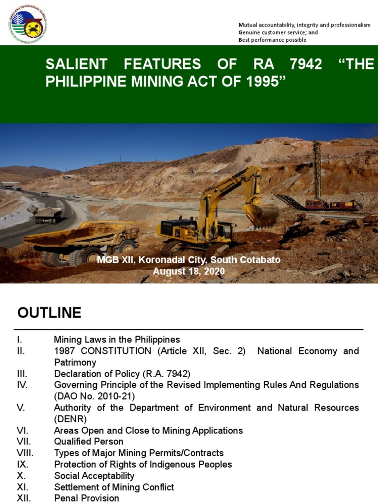 Salient Feature RA 7942 Final Presentation MGB | PDF | Mining | Joint ...