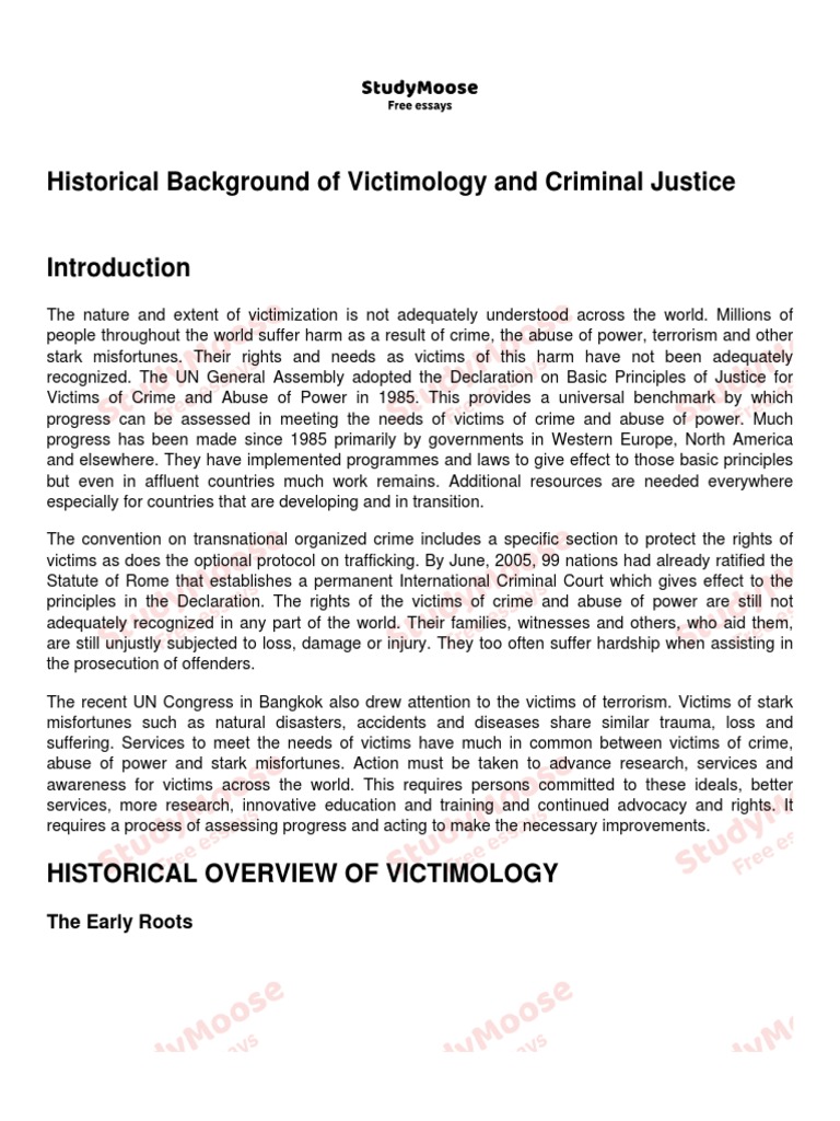 Victimology: A Historical Overview | PDF | Victimisation | Victimology