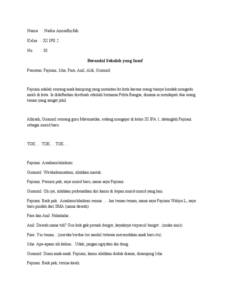 Tugas Teks Drama Nafa | PDF