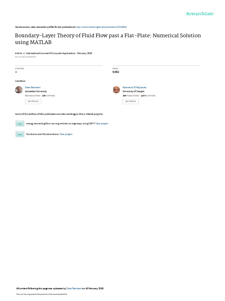 Boundary-Layer Theory of Fluid Flow Past A Flat-Plate: Numerical ...