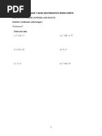 UNIT 2 Questions Expressions, Formulae and Equations (Revision Work Sheet) | PDF | Mathematical ...
