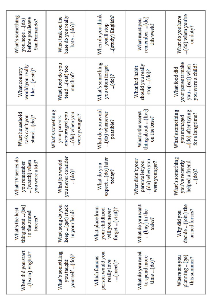 GAME Verb Patterns | PDF