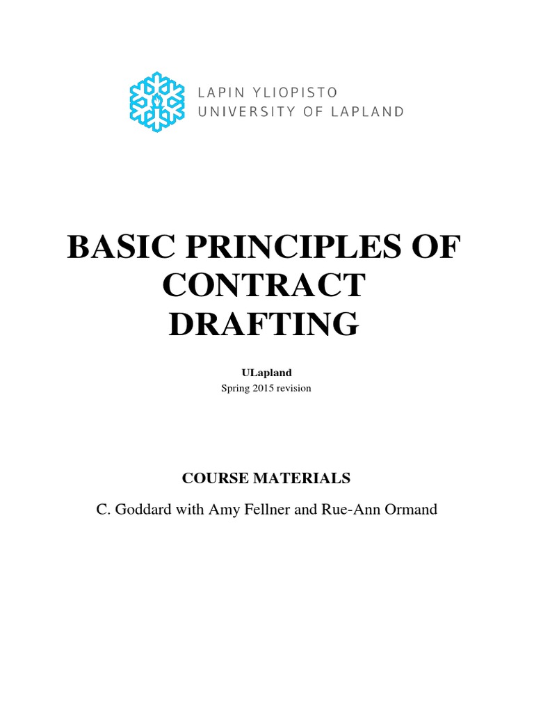 Basic Principles of Contract Drafting - ULapland 2015 | PDF | Common ...
