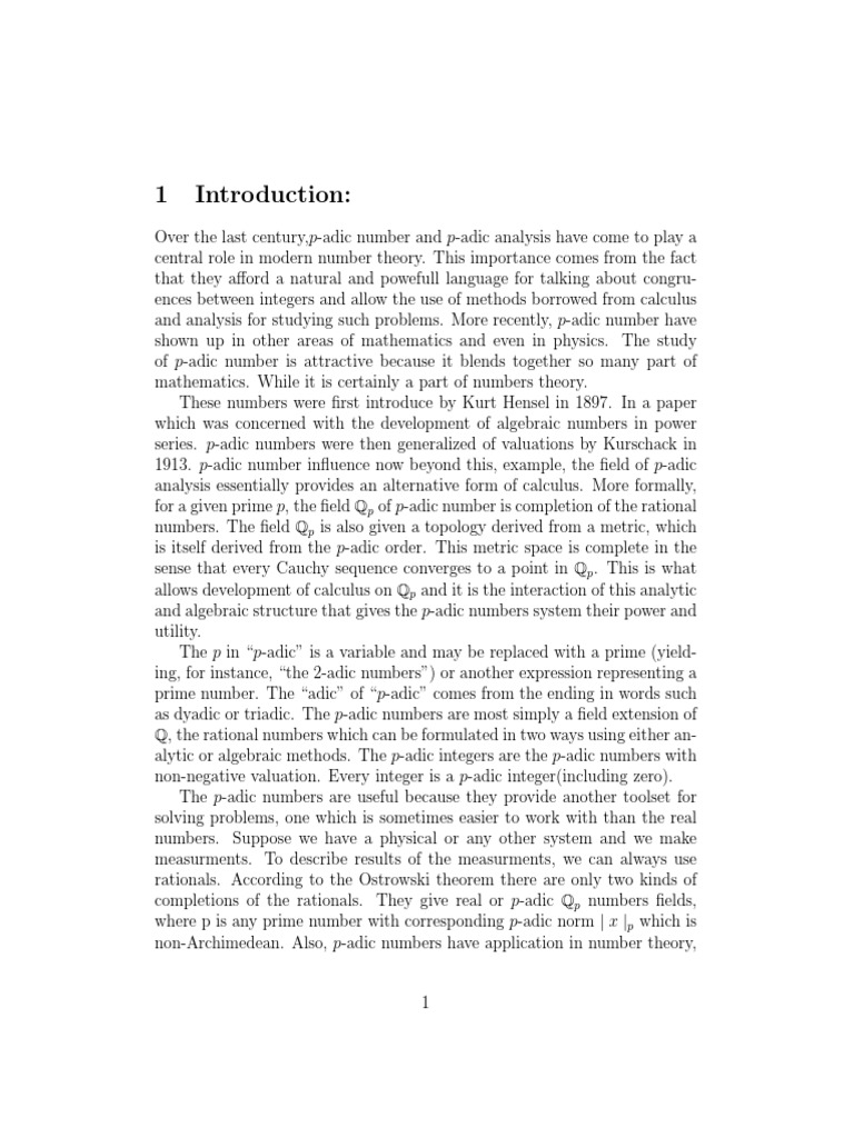 P Adic Integers | PDF | Sequence | Field (Mathematics)