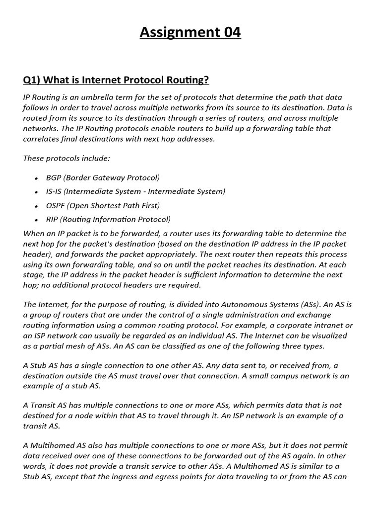 Internet Protocol Routing | PDF | Routing | Computer Network
