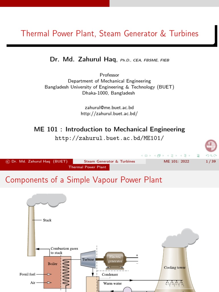 ME101 PowerPlantBoilerTurbine | PDF | Turbine | Boiler