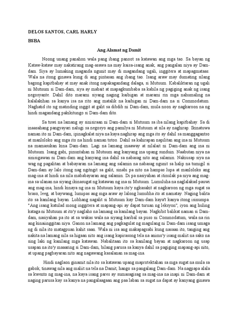 Ang Alamat NG Damit | PDF