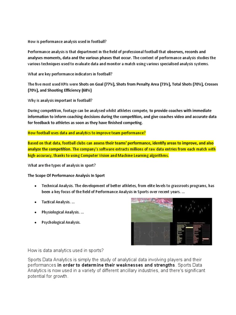 How Is Performance Analysis Used in Football | PDF | Data Analysis ...