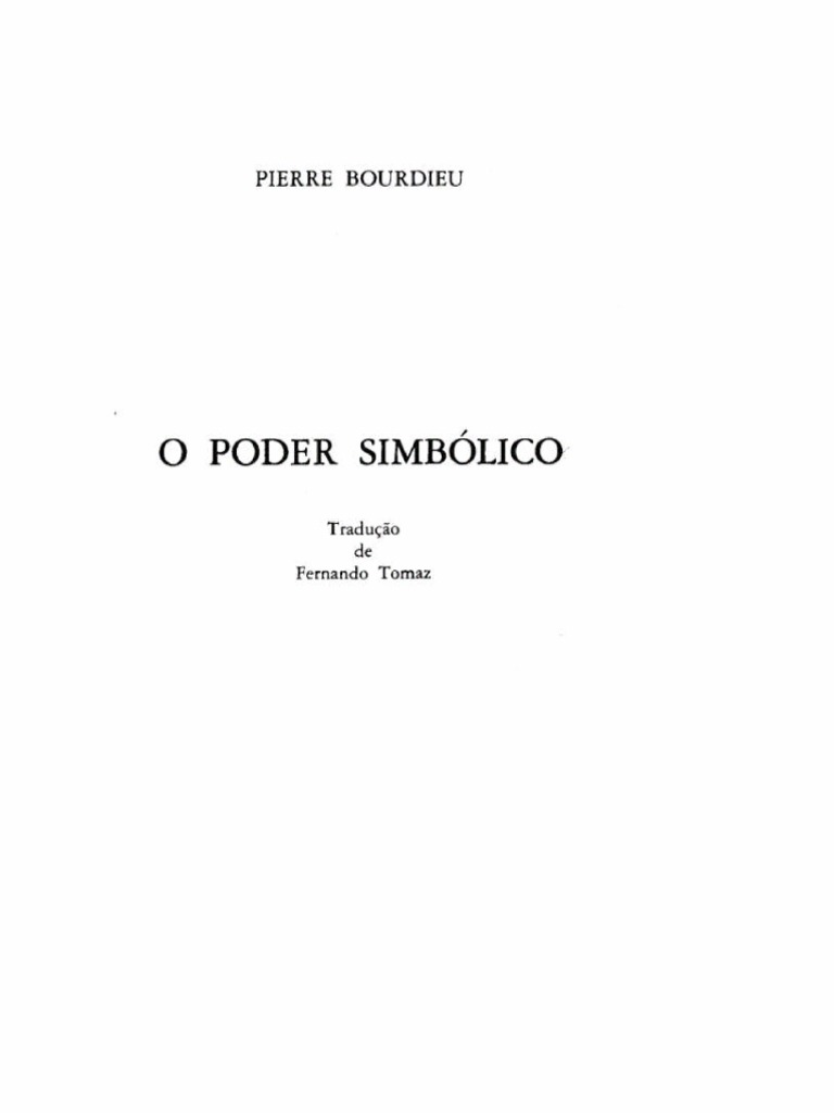 O Poder Simbolico - Pierre Bourdieu 1 e 2 Fichando | Download grátis ...