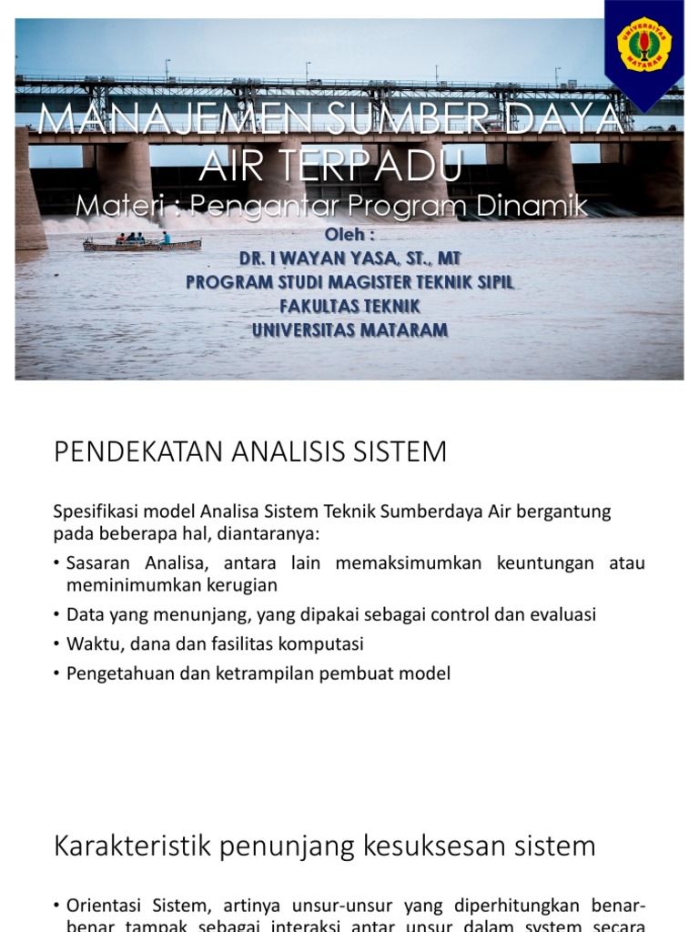 Program Dinamik Pada Manajeman Sda | PDF | Komputer