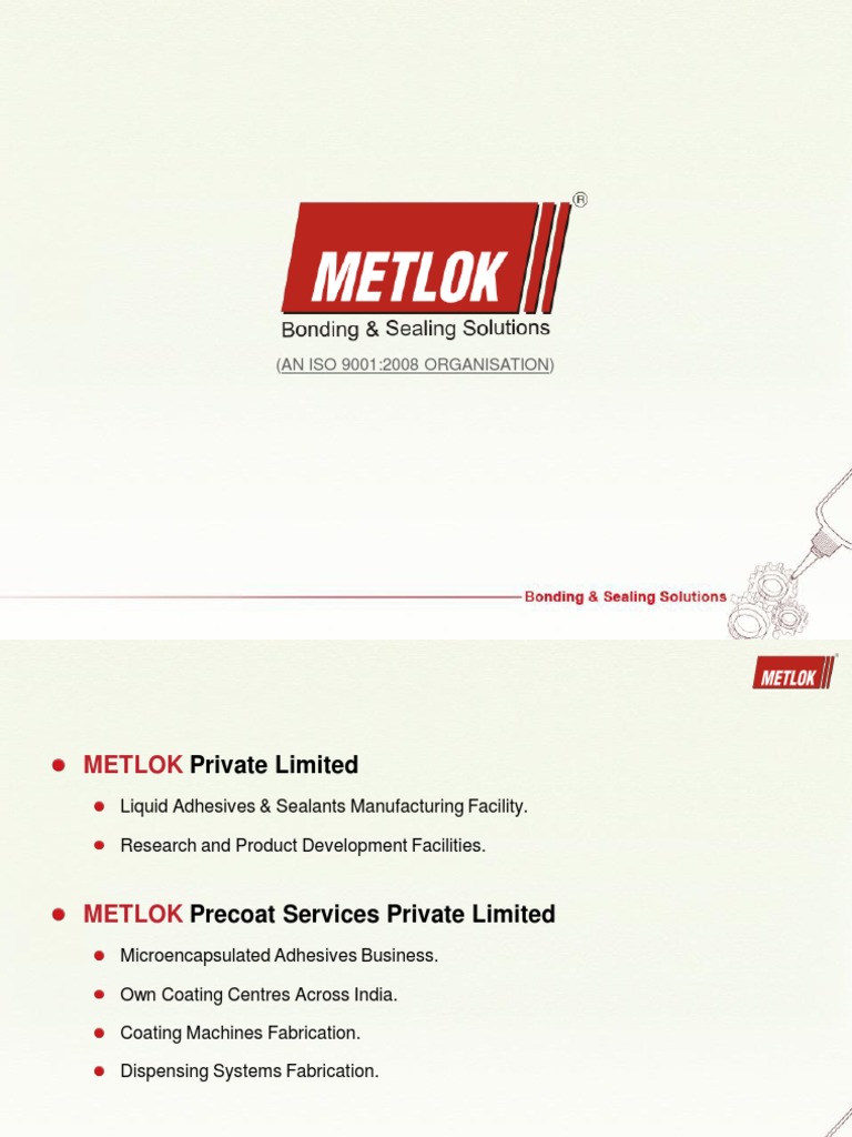 Metlok Adhesives & Sealants Overview | PDF | Adhesive | Silicone