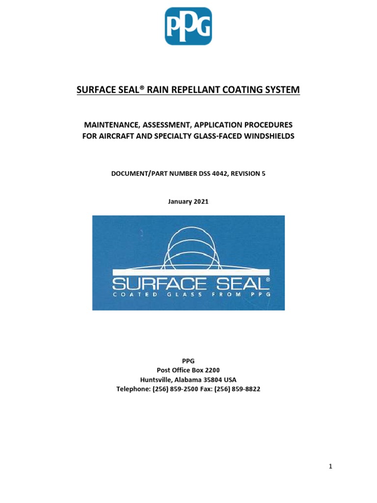 Surface Seal DSS4042 - Rev 5 | PDF | Glasses | Water