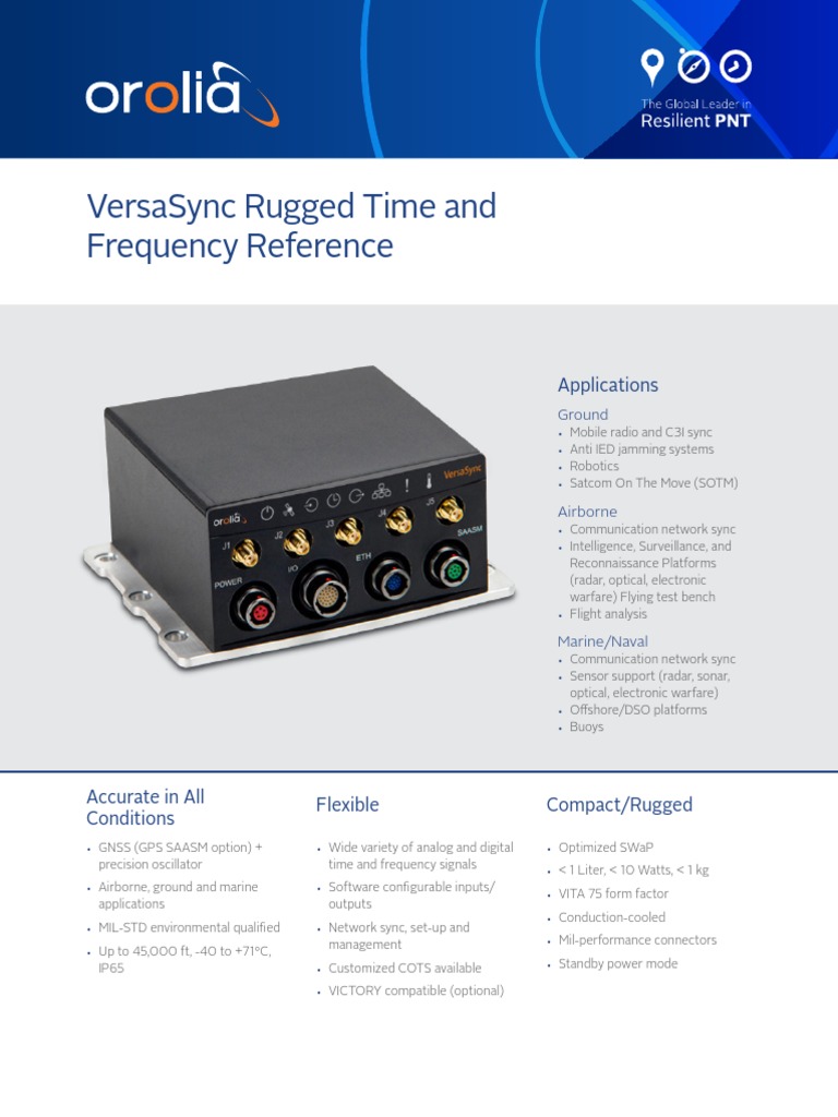 VersaSync Rugged Time and Frequency Reference - 11 17 2020 - 0 1 | PDF ...