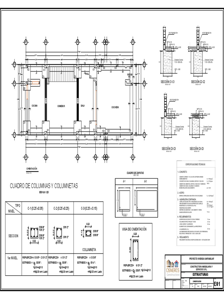 Cuadro de Columnas Y Columnetas: X1 X2 X3 X4 X5 X6 X7 | PDF ...