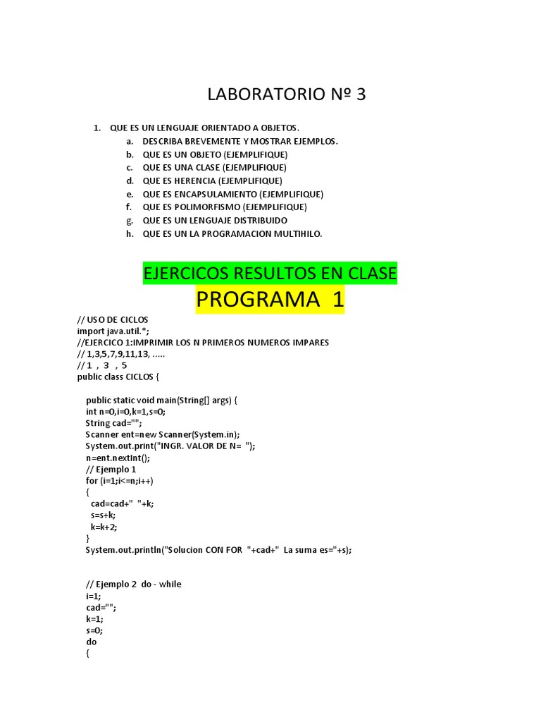 Uso de Ciclos Java | PDF | Java (lenguaje de programación) | Ingeniería de Sistemas