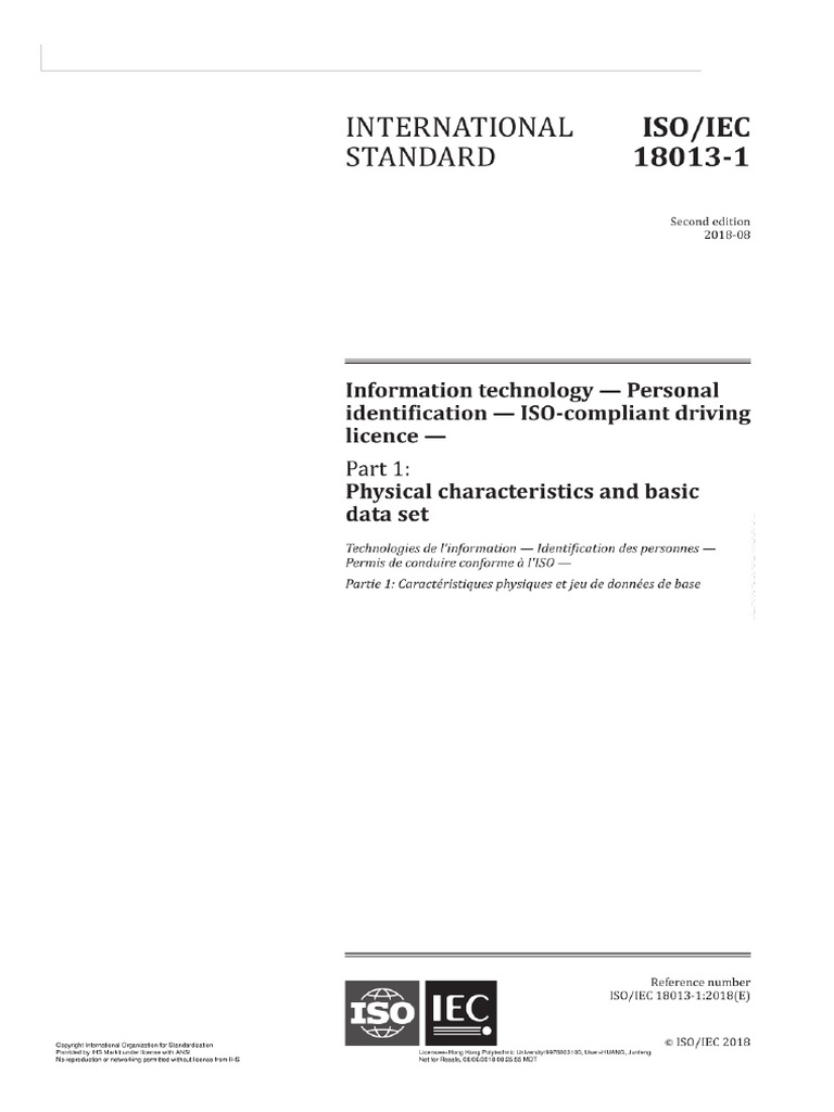 Iso - Iec 18013-1 - 2018 | PDF